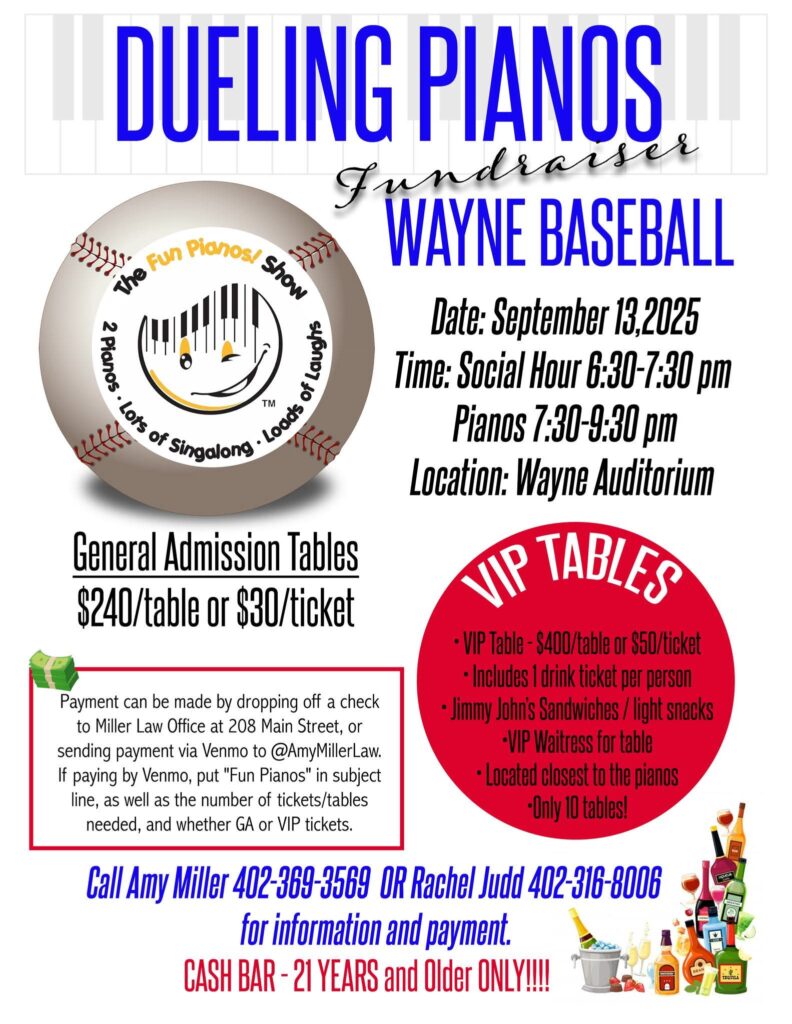 Wayne Baseball to Hold Dueling Pianos Fundraiser | WDN – Wayne Daily ...