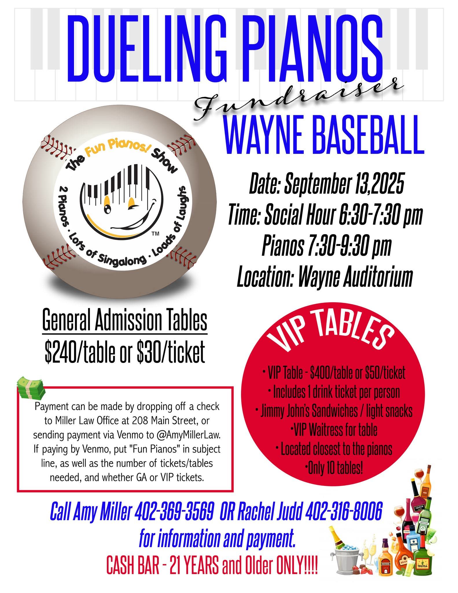 Wayne Baseball to Hold Dueling Pianos Fundraiser | WDN – Wayne Daily ...