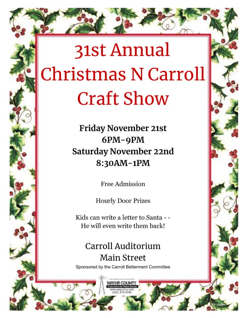 Christmas N Carroll Craft Show Tonight And Tomorrow | WDN – Wayne Daily ...