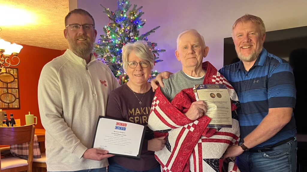 Oeltjen Awarded Quilt of Valor and Vietnam Pin for Service - Sandhills ...