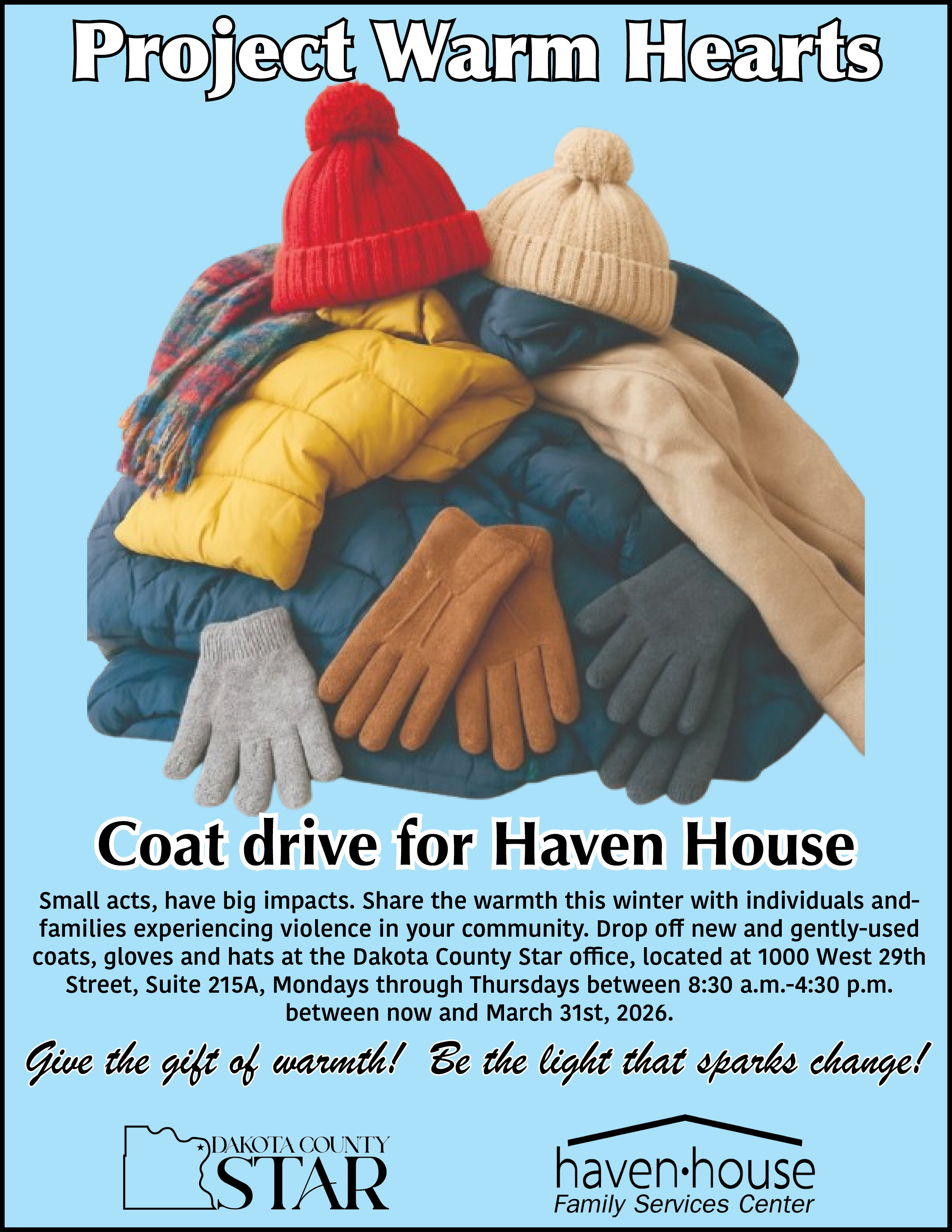 Project Warm Hearts helps Haven House With Winter Coat Drive | WDN ...