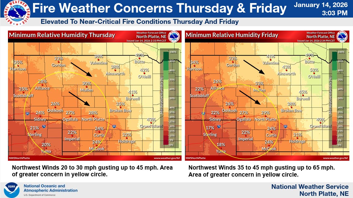 NWS warns of strong winds, fire danger for Thursday and Friday ...