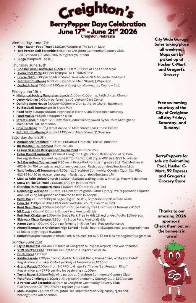 Creighton Berry Pepper Days Events Begins Today | WDN – Wayne Daily ...